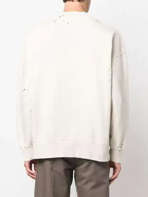 Palm Angels Logo Print Distressed Sweatshirt