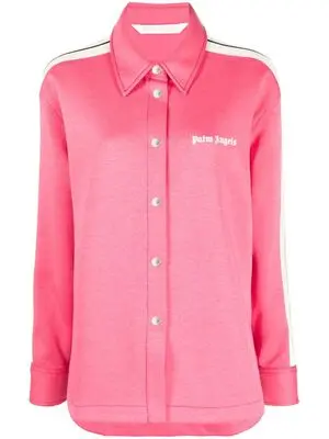 Palm Angels Logo-print Striped Shirt - Pink