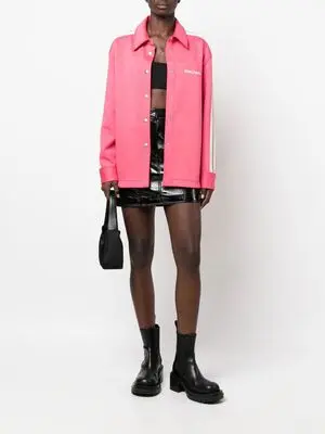 Palm Angels Logo-print Striped Shirt - Pink