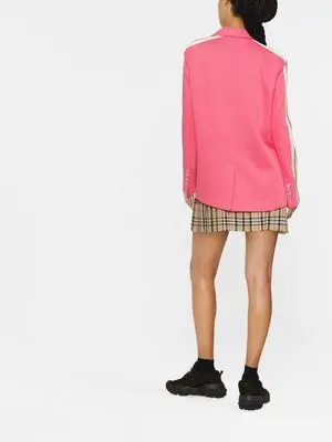 Palm Angels Single-breasted Blazer With Stripe Trim - Pink