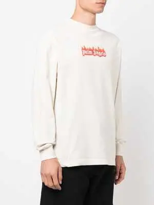Palm Angels Logo-print Crew Neck Sweatshirt