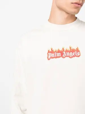 Palm Angels Logo-print Crew Neck Sweatshirt