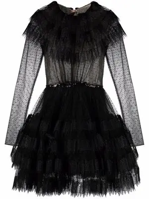 Giambattista Valli Tiered Tulle Dress - Black