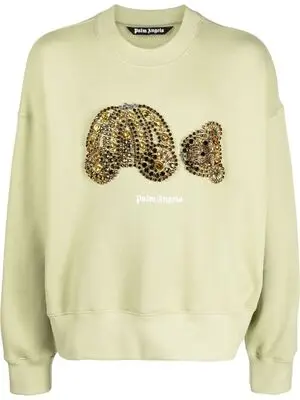 Palm Angels Rhinestone-embellished Bear Sweatshirt