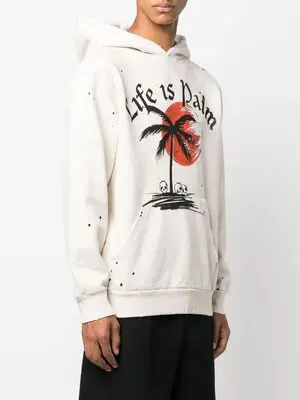 Palm Angels Slogan-print Paint Splatter Hoodie