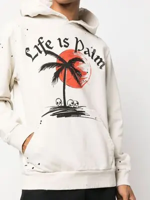 Palm Angels Slogan-print Paint Splatter Hoodie