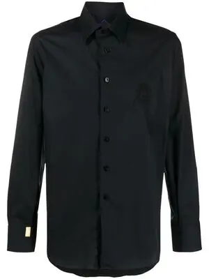 BILLIONAIRE Silver Cut Long-sleeved Shirt - Black