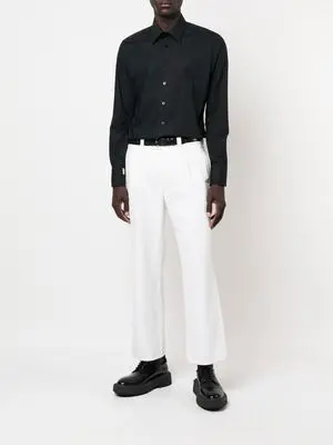BILLIONAIRE Silver Cut Long-sleeved Shirt - Black