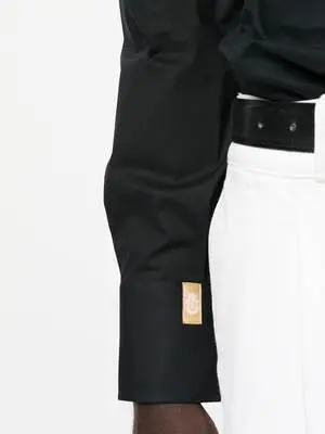 BILLIONAIRE Silver Cut Long-sleeved Shirt - Black