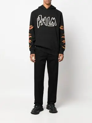 Palm Angels Flame-print Cotton Hoodie