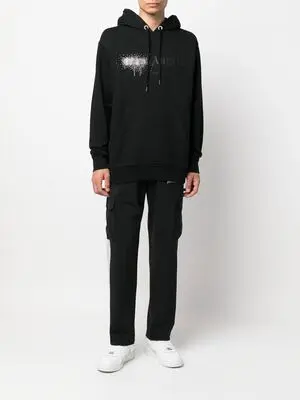 Palm Angels Rhinestone-embellished Logo Print Hoodie