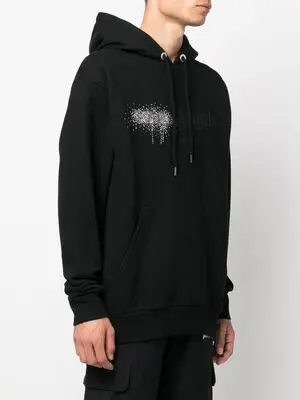 Palm Angels Rhinestone-embellished Logo Print Hoodie