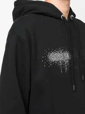 Palm Angels Rhinestone-embellished Logo Print Hoodie