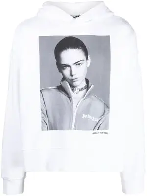 Palm Angels Photograph-print Hoodie - White