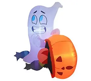 JOIEDOMI 5 Ft Cute Ghost Lifting Pumpkin Candy G Inflatable - One-color