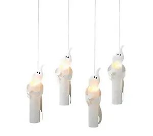 GERSON INTERNATIONAL S/4 B/o Candles, White Metal Ghosts, Mid-air Gerson Co - One-color