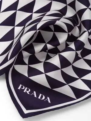 Prada Triangle-logo Twill Scarf