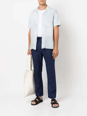 Frescobol Carioca Drawstring-waist Linen Chinos