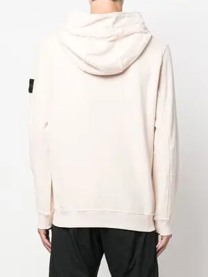 Stone Island Logo-patch Long-sleeve Hoodie - Pink