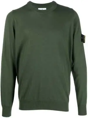 Stone Island Compass Patch Jumper - Green