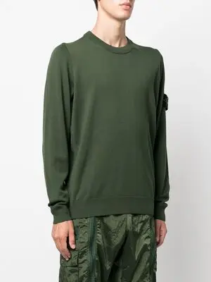 Stone Island Compass Patch Jumper - Green