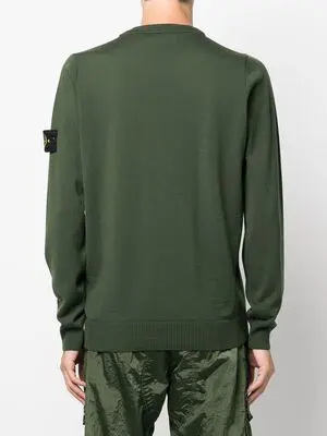 Stone Island Compass Patch Jumper - Green