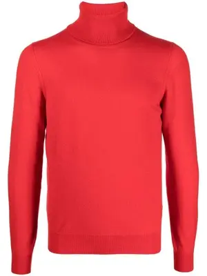 Malo Cashmere Roll-neck Jumper - Red