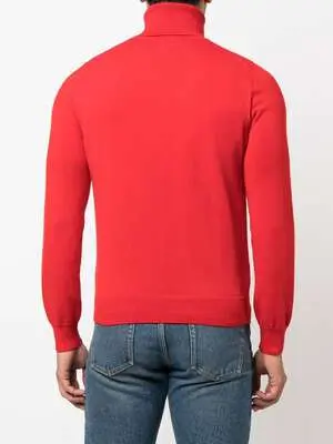 Malo Cashmere Roll-neck Jumper - Red