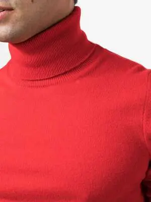 Malo Cashmere Roll-neck Jumper - Red