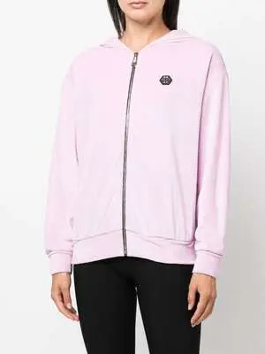 Philipp Plein Logo Patch Zip Hoodie