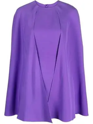 Valentino Garavani Cape-style Silk Dress - Purple