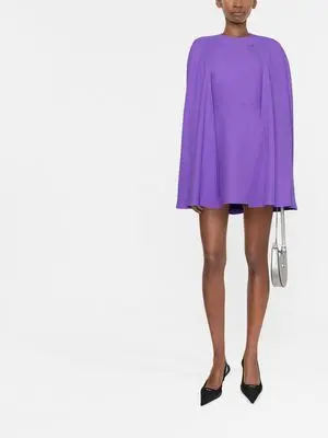 Valentino Garavani Cape-style Silk Dress - Purple