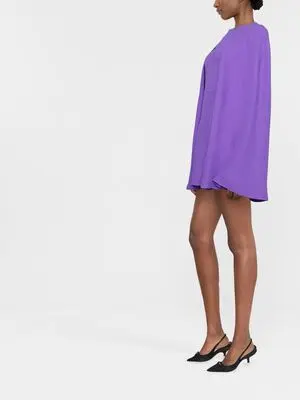 Valentino Garavani Cape-style Silk Dress - Purple