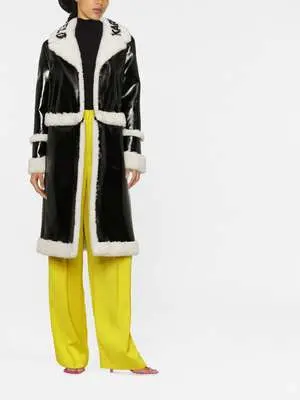 Karl Lagerfeld Faux Shearling Trimmed Coat