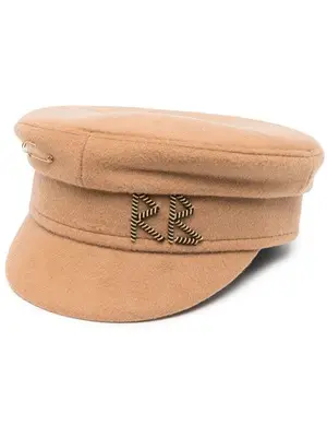 Ruslan Baginskiy Appliqué-logo Wool Beret - Neutrals