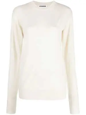 JIL SANDER Ribbed-knit Cashmere Jumper - Neutrals