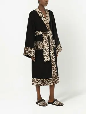 Dolce & Gabbana Cotton Terry Bath Robe - Black