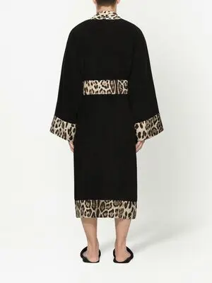 Dolce & Gabbana Cotton Terry Bath Robe - Black