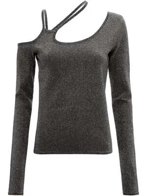 JW Anderson Cut-out Metallic Asymmetric Top - Grey