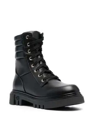 BALDININI Leather Combat Boots