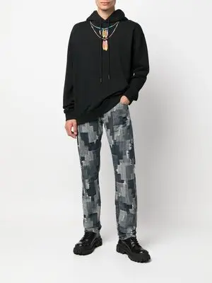 COUNTY OF MILAN Marcelo Burlon Graphic-print Pullover Hoodie - Black