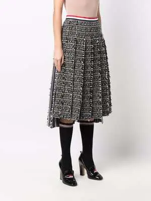 Thom Browne Patterned Jacquard Pleated Skirt