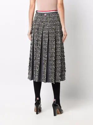 Thom Browne Patterned Jacquard Pleated Skirt