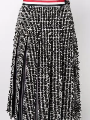 Thom Browne Patterned Jacquard Pleated Skirt