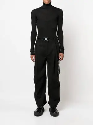 Off-White Helvet Fine-knit Ribbed Jumper - Black