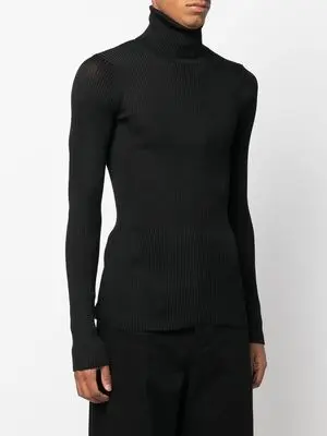 Off-White Helvet Fine-knit Ribbed Jumper - Black