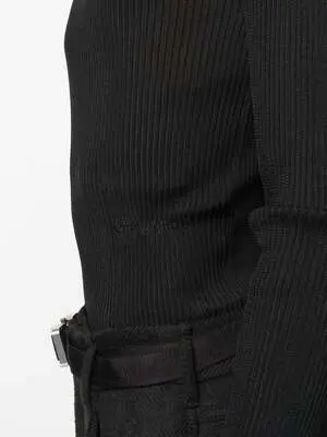 Off-White Helvet Fine-knit Ribbed Jumper - Black