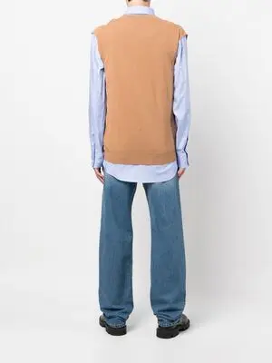 MAISON MARGIELA Spliced Knit-detail Shirt