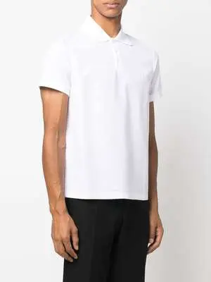 Saint Laurent Logo-embroidered Short-sleeved Polo Shirt - White