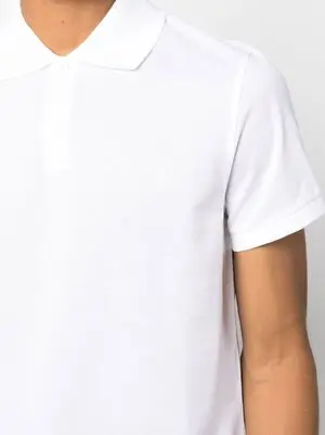Saint Laurent Logo-embroidered Short-sleeved Polo Shirt - White